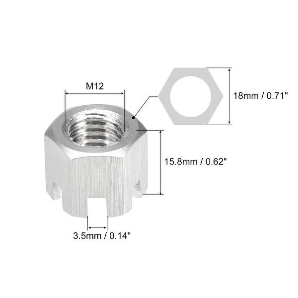 M12x1.75mm Hexagon Slotted Nut, Grade 6.8 316 Hex Castle Nuts 15.8mm ...