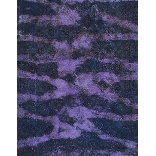 Ahgly Company Machine Washable Abstract Deep Periwinkle Purple Area ...