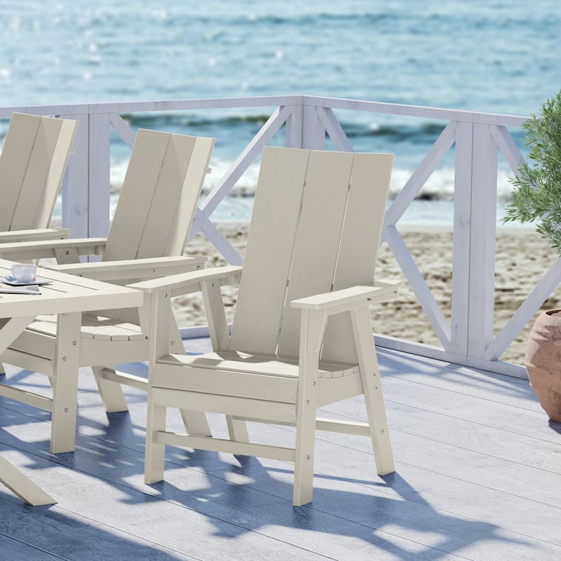 Shoreside Hdpe All Weather Outdoor Patio Adirondack Dining Chair (1PC ...