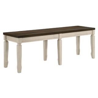 Tucker Weathered Oak and Cream Bench with Tapered Legs - Bed Bath ...