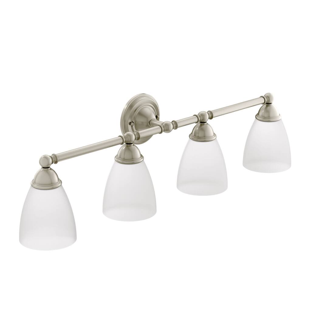 Moen 4 Light Bathroom Vanity Light with Frosted Shades from the ...
