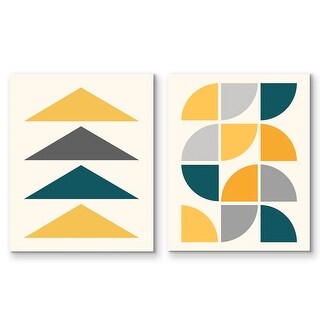 Americanflat 2 Piece 8x10 Wrapped Canvas Set - Mid Century Triangles by ...