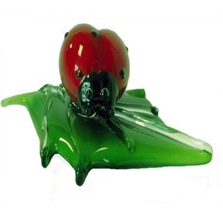 Lady Bug On A Leaf Glass Figurine - Bed Bath & Beyond - 39962235