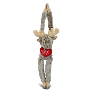DolliBu I LOVE YOU Plush Hanging Moose with Heart - 21 Inches - Bed ...