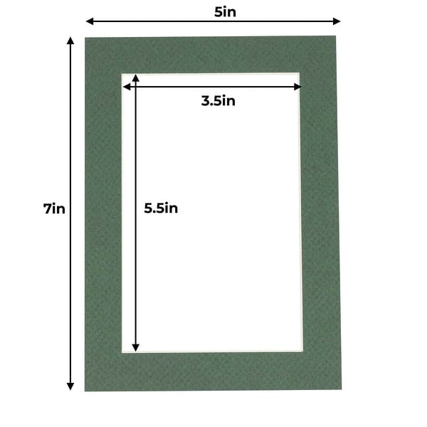5x7 Mat for 4x6 Photo - Hunter Green Matboard for Frames Measuring 5 x ...