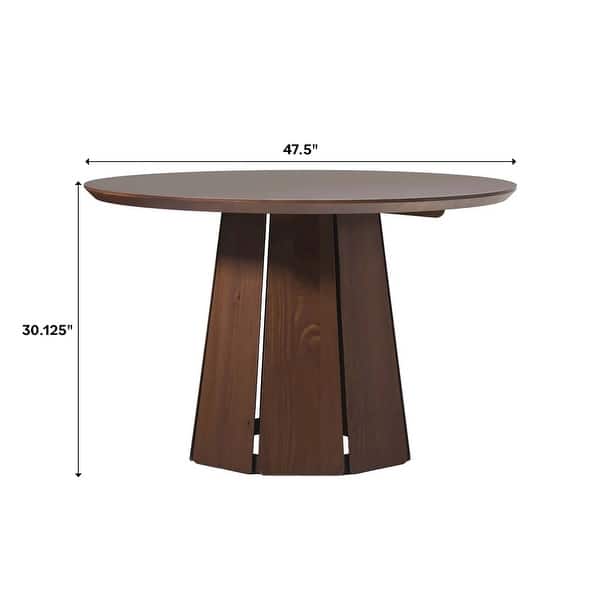 Middlebrook Designs 48 inch Round Solid Wood Pedestal Dining Table ...