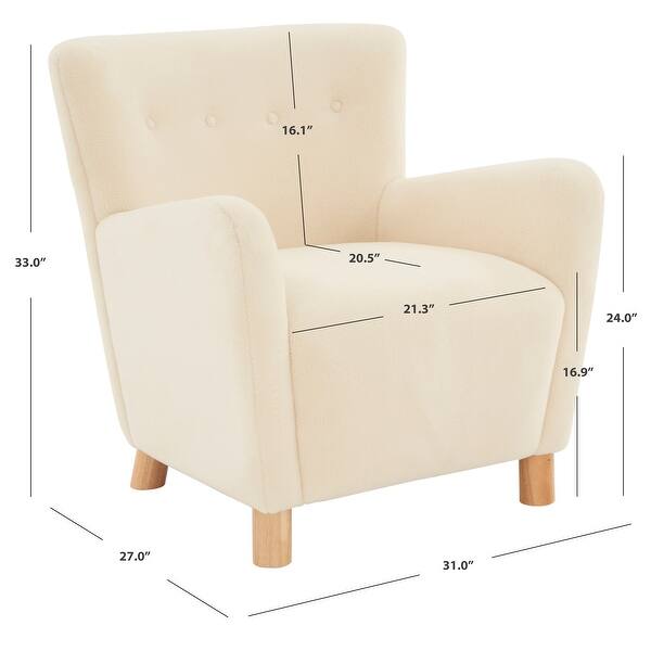 SAFAVIEH Couture Carey Faux Shearling Accent Chair. - 31 IN W x 27 IN D ...