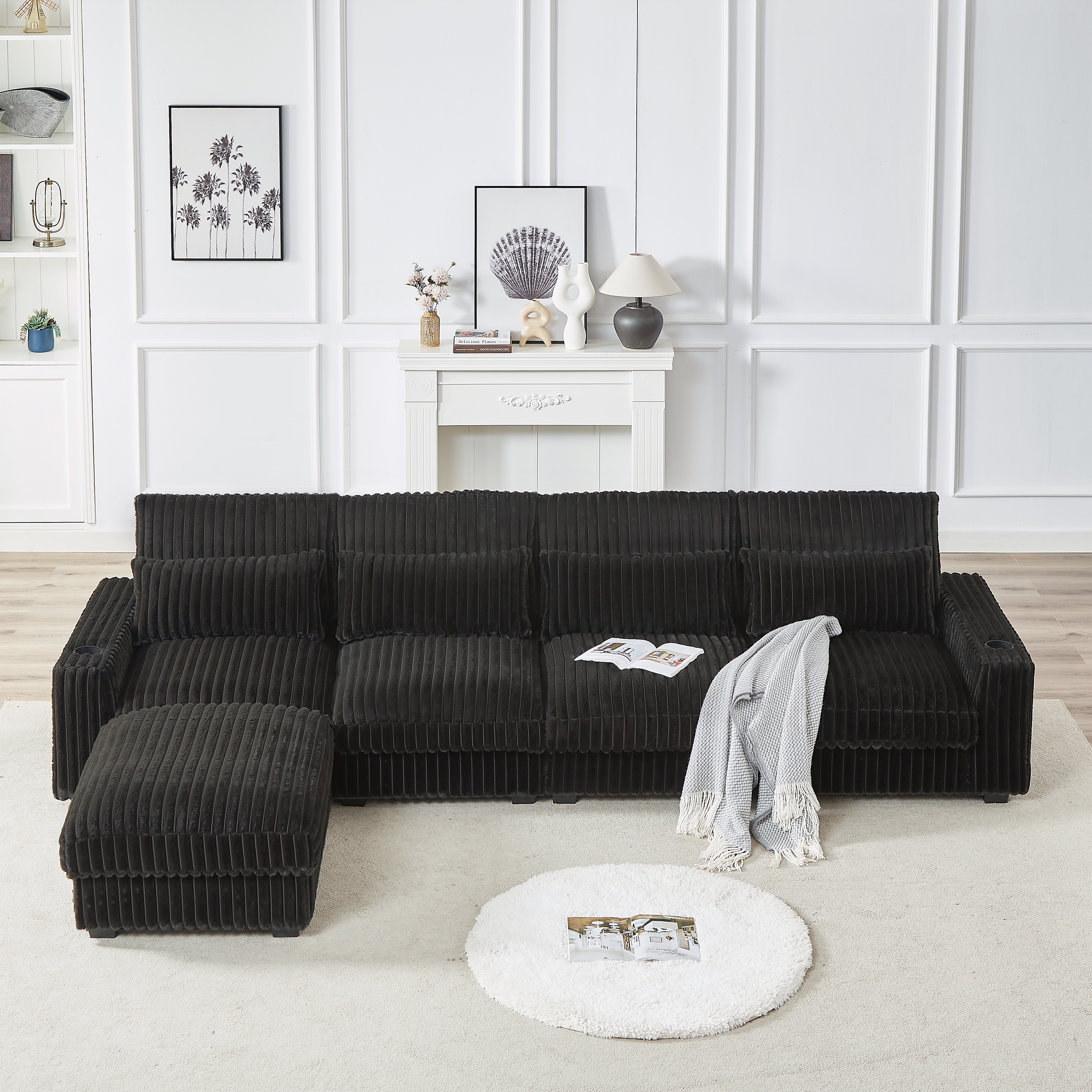 Black large sofa store