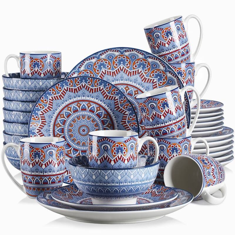vancasso Mandala Bohemian Porcelain Dinnerware Set (Service for 4 ...