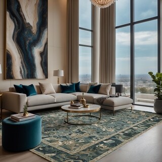 Ginza Six Machine Washable Green Area Rug - Bed Bath & Beyond - 40686328