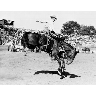 Cowboy Riding Bucking Horse In Rodeo Poster Print Item Varsal25514684 ...
