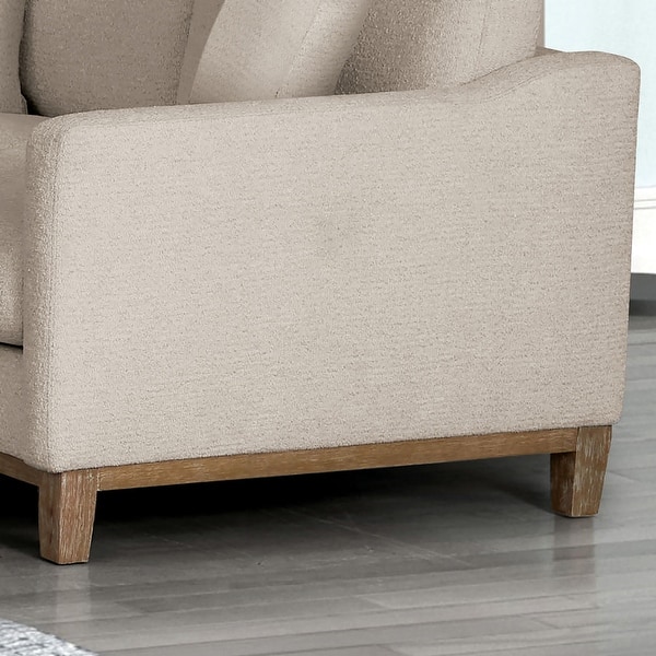 Flem Contemporary Oatmeal Fabric Track Arms Sofa by Furniture of ...