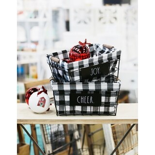 Rae Dunn Set of 2 Storage Baskets - Christmas Themed - Bed Bath ...
