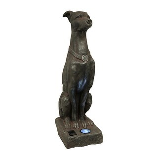 Tall Sitting Guard Dog Outdoor Statue with LED Solar Light - Bed Bath ...