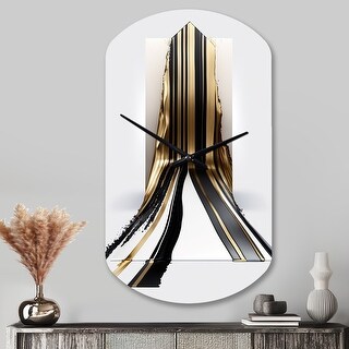 Designart - Black And Gold Cubic Expression V - Abstract Cubism Large ...