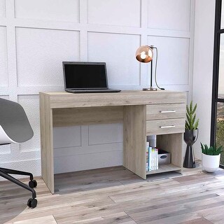2 Drawers Computer Desk Lower Shelf,Light Gray - Bed Bath & Beyond ...