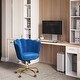 Upholstered Velvet Seashell Accent Chair, Rolling Swivel Office Vanity ...