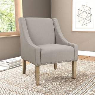 HomePop Modern Swoop Accent Chair with Nailhead Trim - Tan - Bed Bath ...