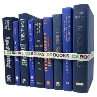 Twilight Reflections Decorative Books Navy Blue and Violet - N/A - Bed ...