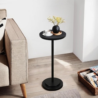 Martini Table with Carved Top, Weighted Base Side Table for Living Room ...