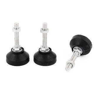 3pcs 10mm Dia Thread Rubber Base Desk Furniture Glides Leg Adjustable ...