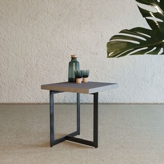 Asymmetric Metal And Concrete End Table - 20" x 18" x 18" - Bed Bath ...
