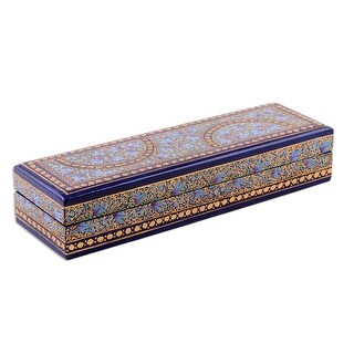 Novica Handmade Kashmir Ultramarine Papier Mache Decorative Box - Bed ...