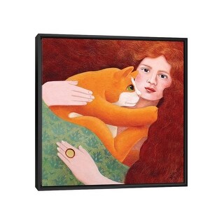 iCanvas "Girl With Ginger Cat" by Vicky Mount Framed - Bed Bath ...