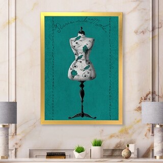 Designart "French Couture IV" Fashion Premium Framed Art Print - Bed ...