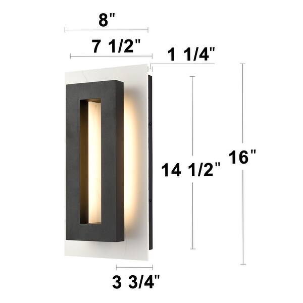 C Cattleya Matte Black Integrated LED Outdoor Wall Light with White ...