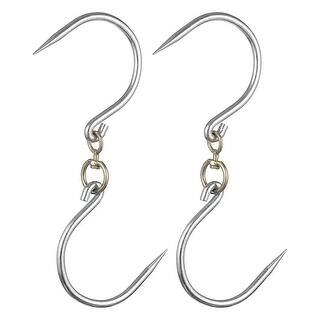 Swivel Meat Hooks, Galvanized Processing Butcher Hooks, 2 Pack - Silver ...