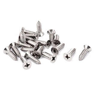 M6.3 x 22mm Countersunk Cross Head Self Tapping Screw Fasteners 20 Pcs ...