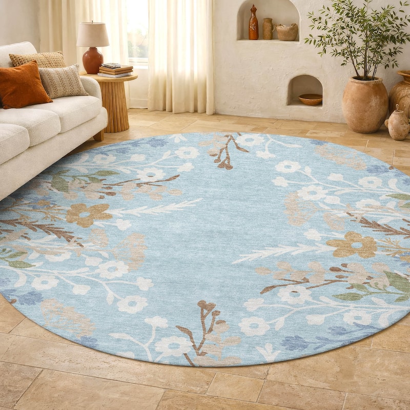Premium Washable Super Soft Floral Lavina Mayfield Rug - Overstock ...