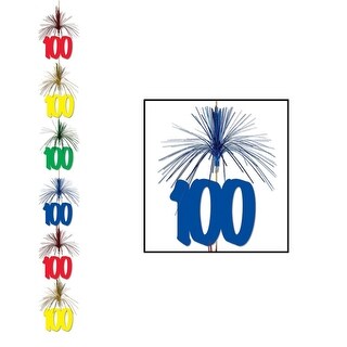 Club Pack of 12 Multi-Colored "100" Firework Stringer Hanging ...