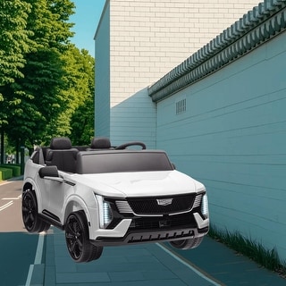 Dual Control Cadillac Escalade IQ Ride-On Truck for Kids, 12V Battery ...