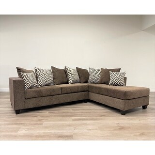 Darcy Mocha Thick Fabric Sectional - Bed Bath & Beyond - 39432177