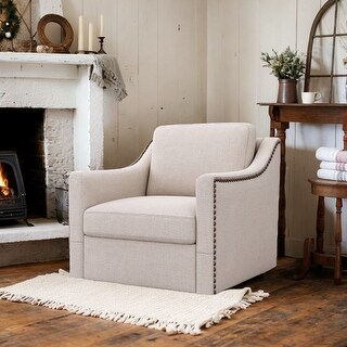 Armchair Linen Blend Soft Velvet Accent Chair - Bed Bath & Beyond ...