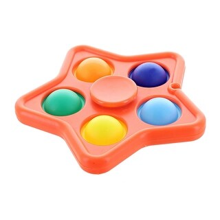 Pop Fidget Toy Spinner Orange Star 5-Button Bubble Popping Game - Bed ...