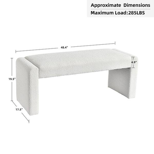Couture Boucle Fabric Upholstered Bench - On Sale - Bed Bath & Beyond ...