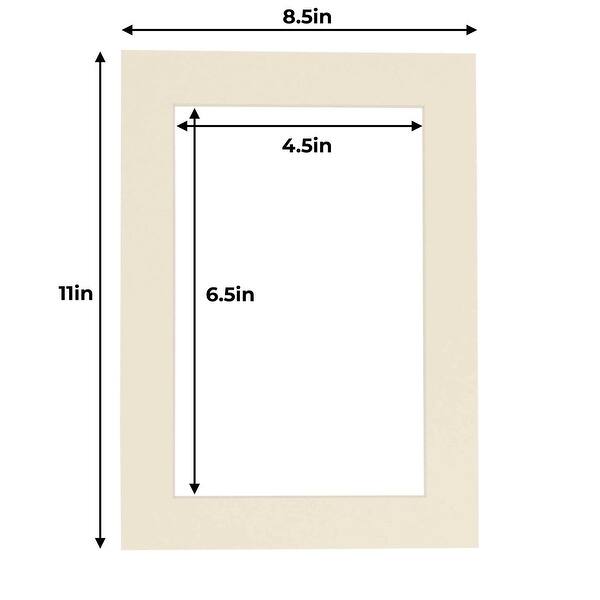 5x7 Mat for 8.5x11 Frame - Precut Mat Board Acid-Free Textured Cream ...