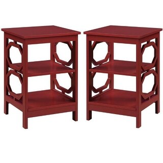 Omega End Table in Cranberry Red Wood Finish - Set of 2 - 54 x 84 - Bed ...