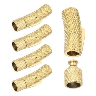 Column Leather Cord End Caps Tube, Stainless Steel Integral Clasp ...