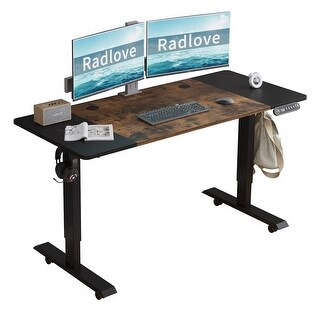 Electric Height Adjustable Standing Desk, 55 x 24 Inches Sit Stand up ...