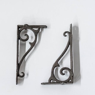 Set Of 2 Dark Brown Cast Iron Shelf Bracket - Bed Bath & Beyond - 40299155
