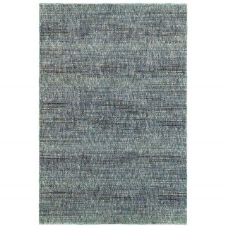 8' X 10' Blue Grey Silver And Green Power Loom Stain Resistant Area Rug ...