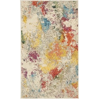 HomeRoots 2' X 4' Ivory Abstract Power Loom Non Skid Area Rug - 2' X 4 ...