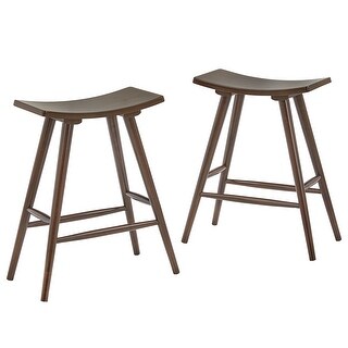 Moasis Modern 26"H Bent Wood Counter Stools, Footrest, Low Back (Set of ...