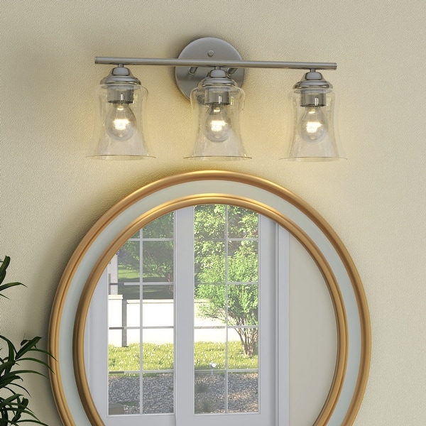 3-Light Brushed Nickel Bathroom Vanity Light - Brushed Nickle - Bed ...