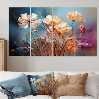 Designart - Pink And Purple Poppies Vintage Glory - Poppy Wall Art Set ...