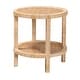 Bella Modern Bohemian Natural Brown Mahogany Wood and Natural Rattan 2 ...